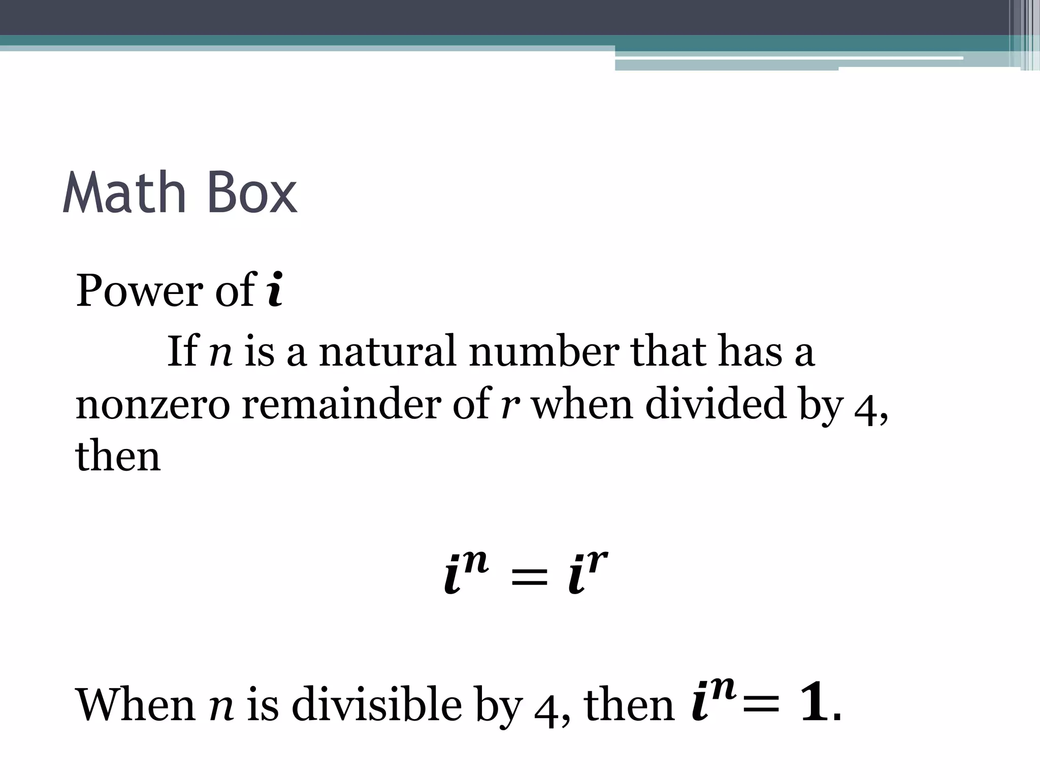1 Lesson 7 Introduction To Complex Numbers | Pptx