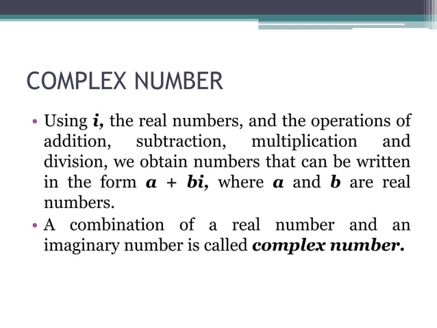 1 lesson 7 introduction to complex numbers | PPTX | Science