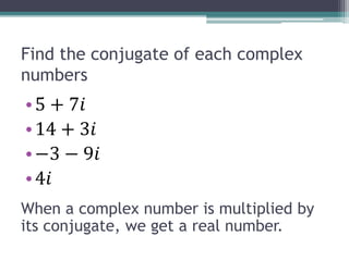 1 lesson 7 introduction to complex numbers | PPTX