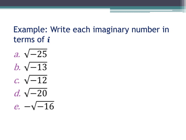 1 Lesson 7 Introduction To Complex Numbers | Pptx