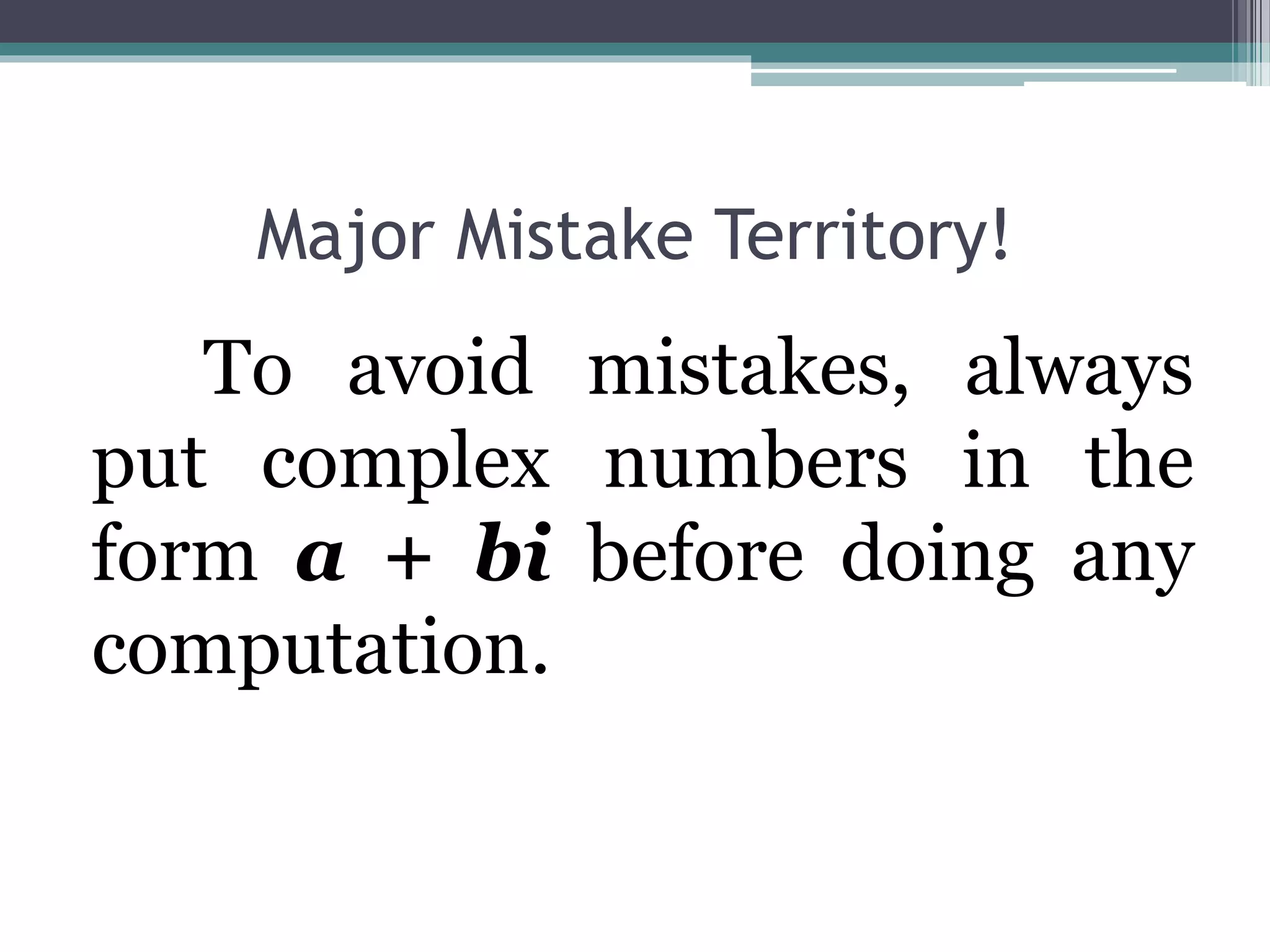 1 Lesson 7 Introduction To Complex Numbers | Ppt