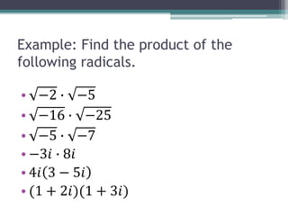 1 lesson 7 introduction to complex numbers | PPTX