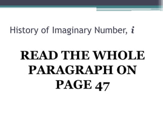 1 lesson 7 introduction to complex numbers | PPTX