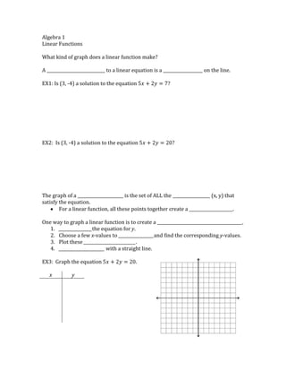 A1 1 linear fxns notes | DOCX