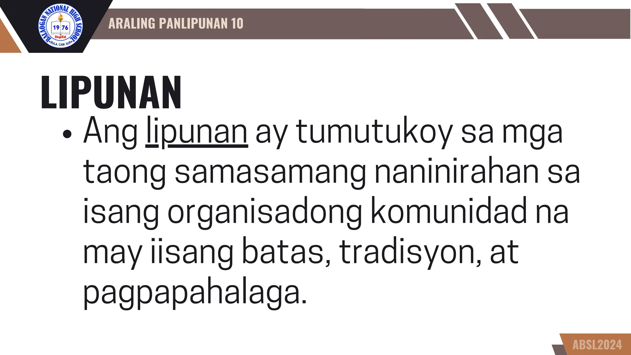 Araling Panlipunan First Quarter Lesson 1 - Lipunan | PDF