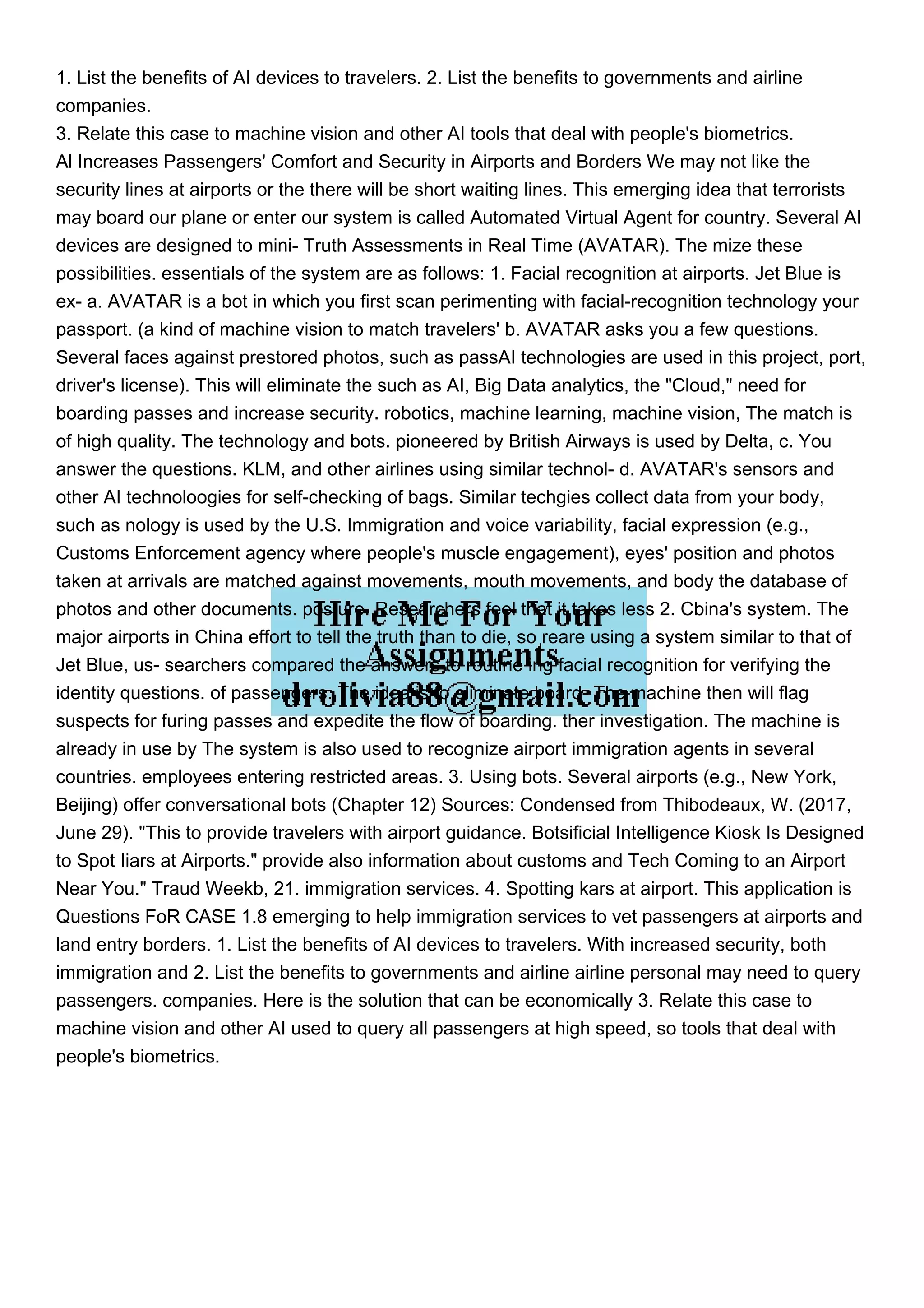1 List the benefits of AI devices to travelers 2 List the.pdf