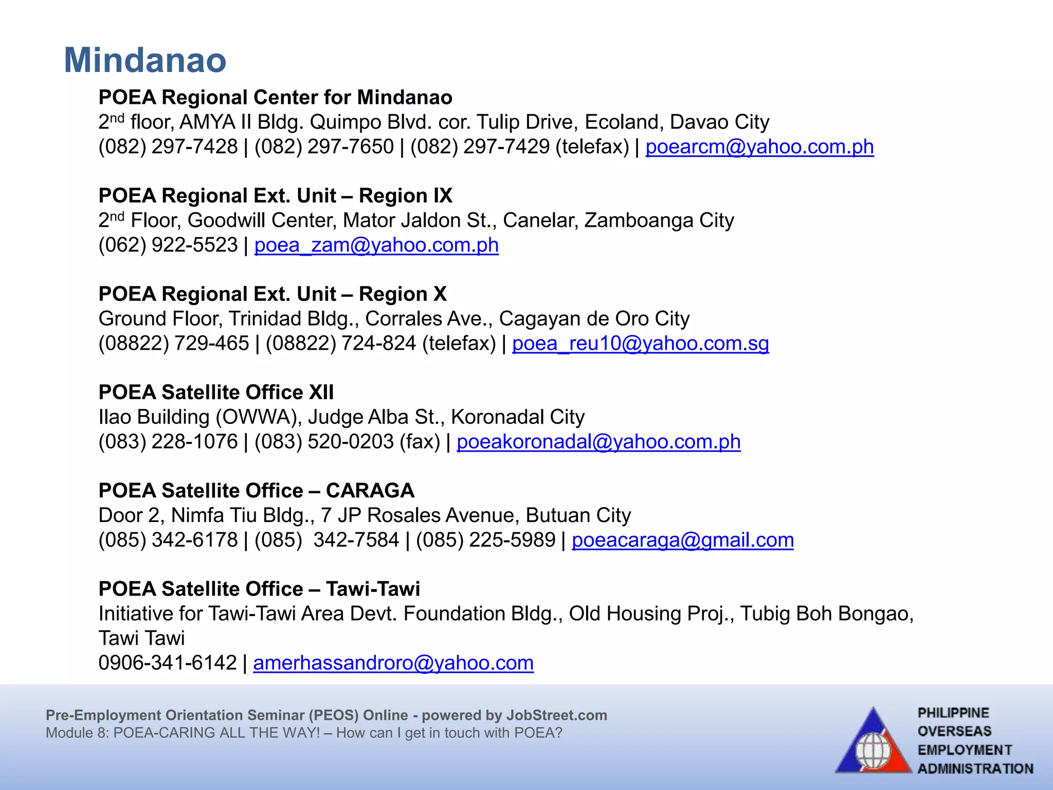 Filipino^module 8 poea caring all the way | PPTX