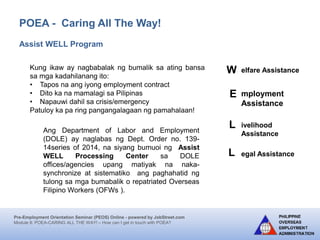 Filipino^module 8 poea caring all the way | PPTX
