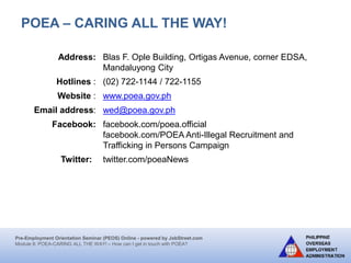 Filipino^module 8 poea caring all the way | PPTX