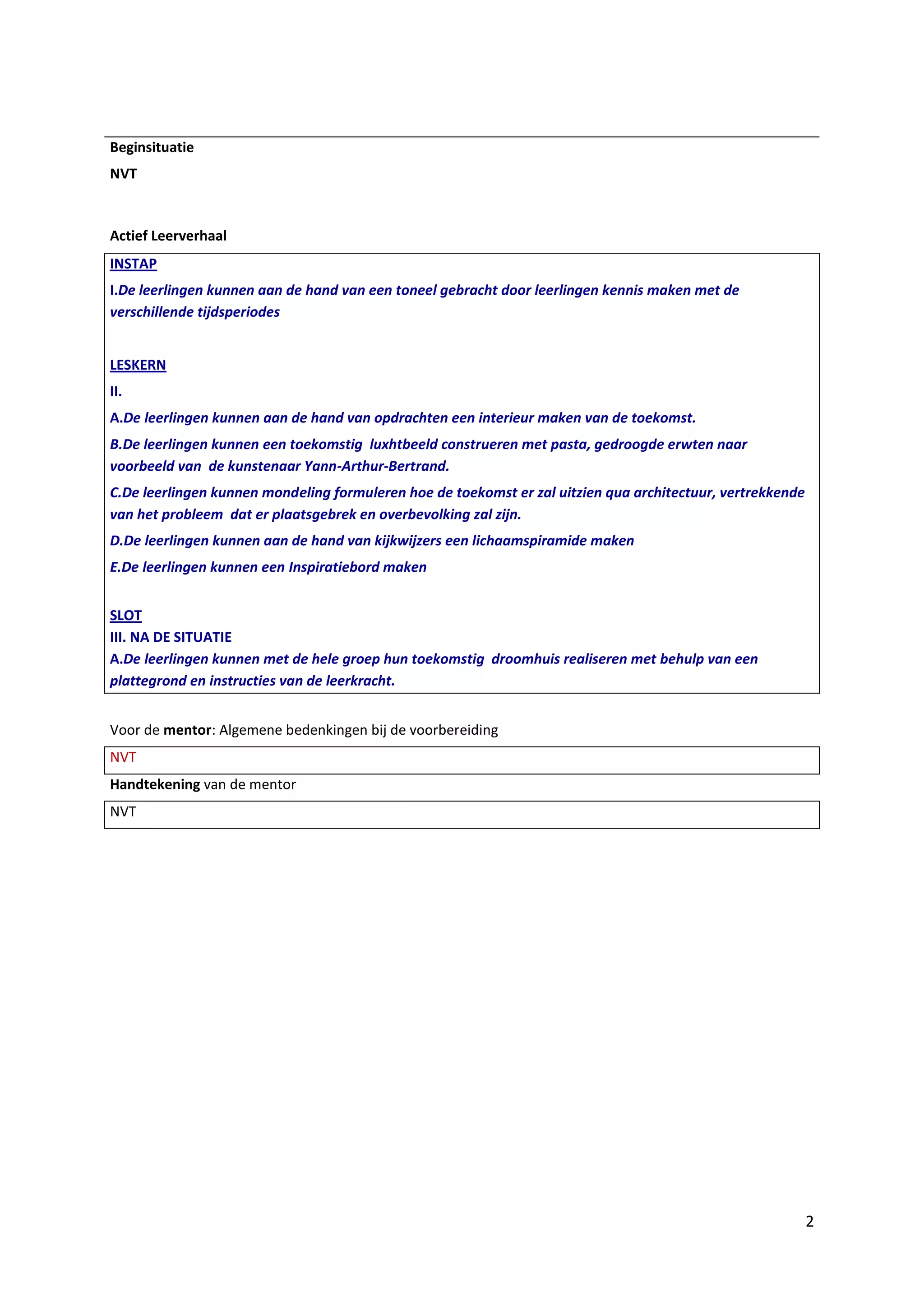 Lesvoorbereiding | DOCX