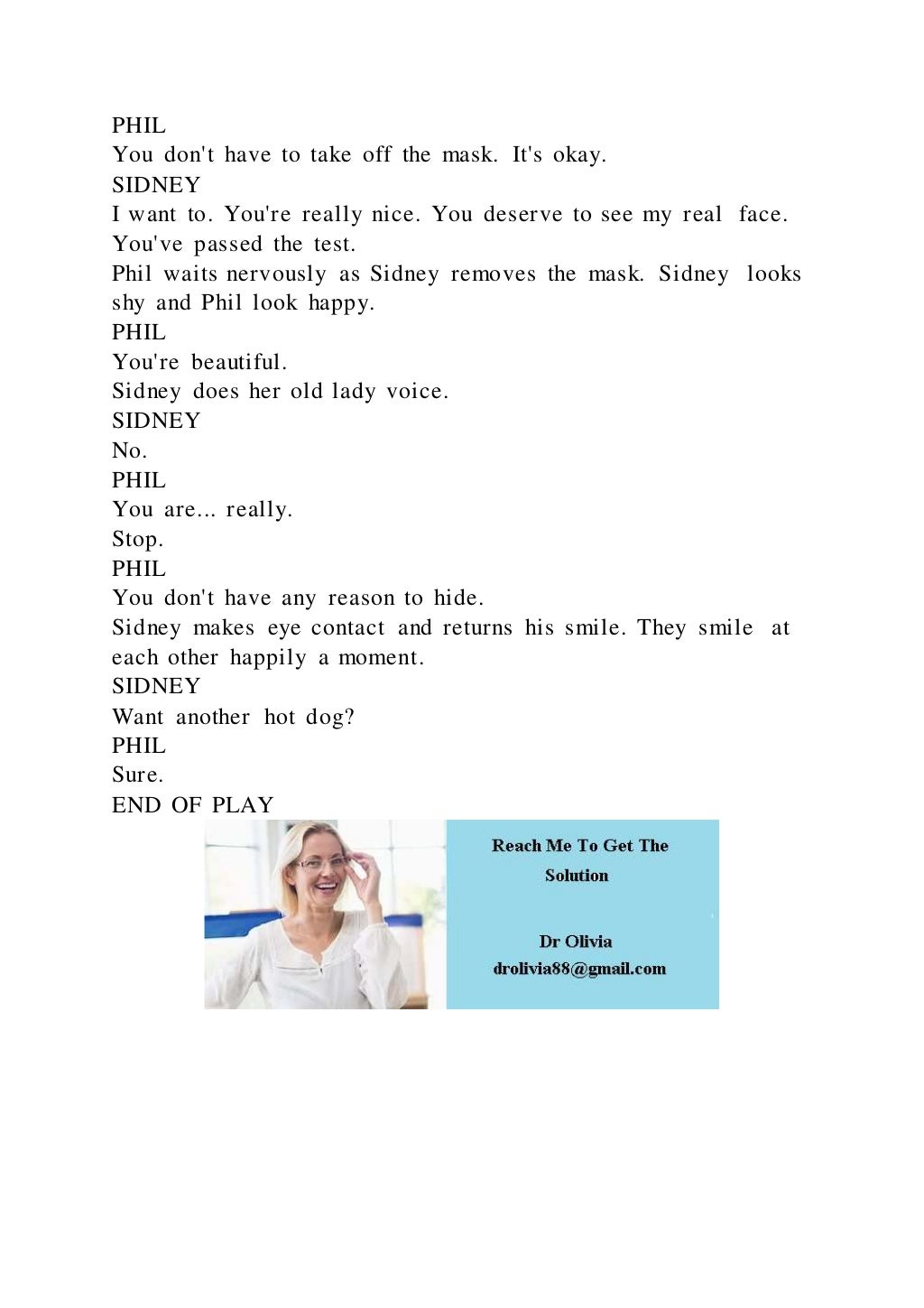 1 Looks Get in the Way by D. M. Larson There is a nice resta | DOCX