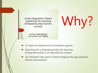 Learning Entrepreneurship explained by the Action Regulation Theory | PPT