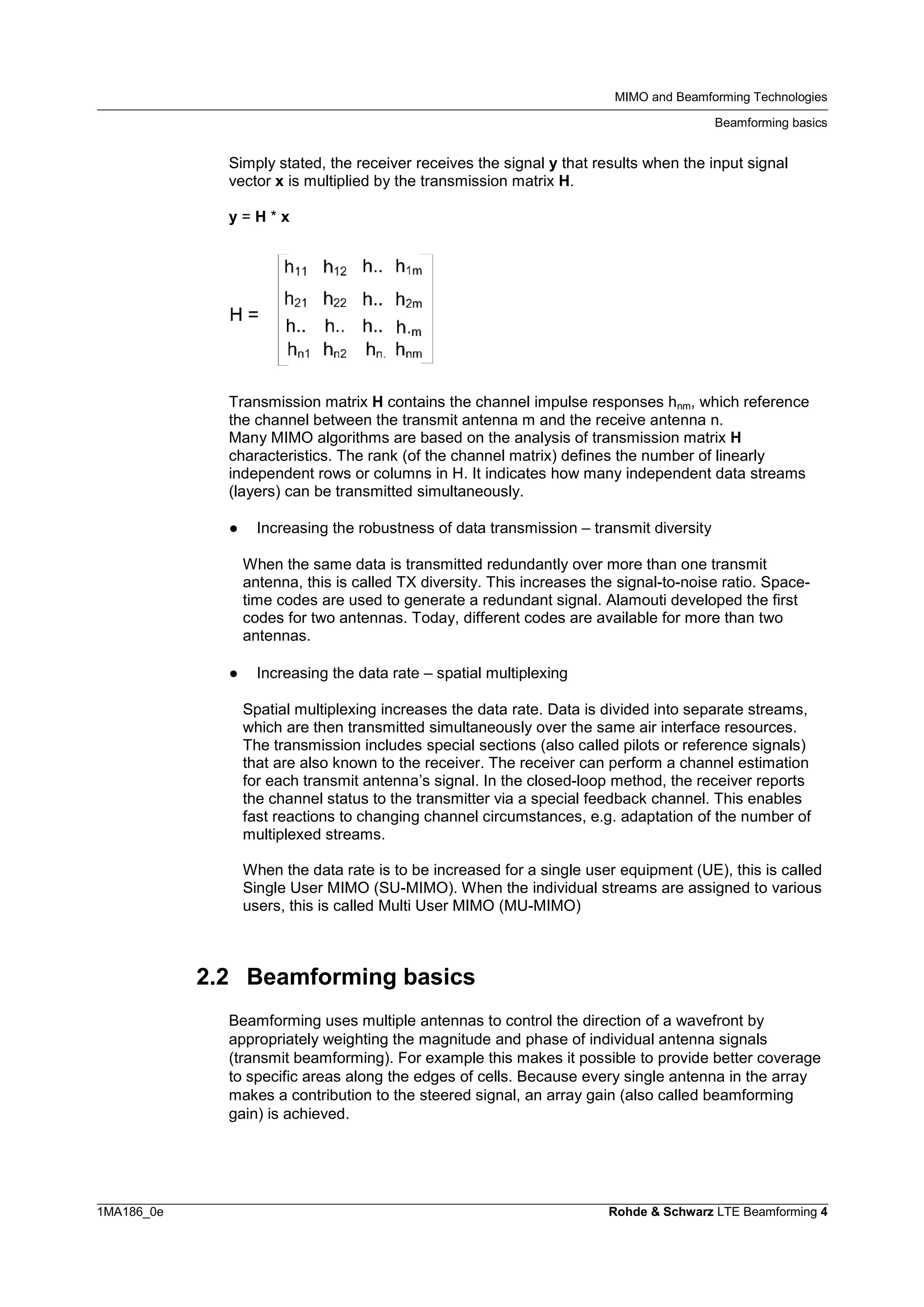 LTE Transmission Modes and BeamForming | PDF