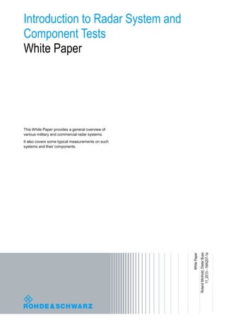 Introduction to Radar System & Component Tests | PDF