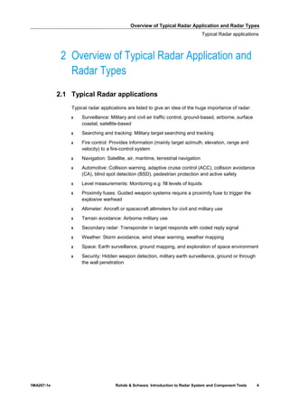 Introduction to Radar System & Component Tests | PDF