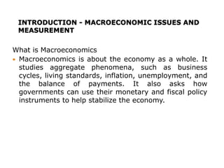 Macroeconomic issues and measurement | PPT