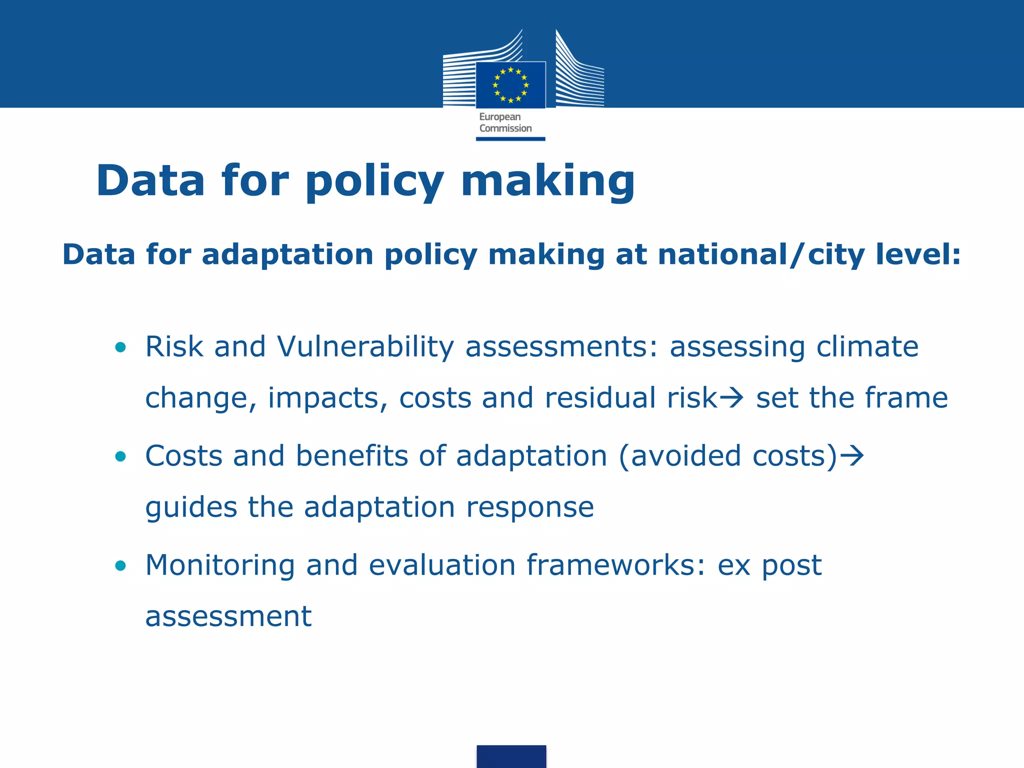 Role of data in Climate Change Adaptation - Maddalena Dali, DG CLIMA | PDF