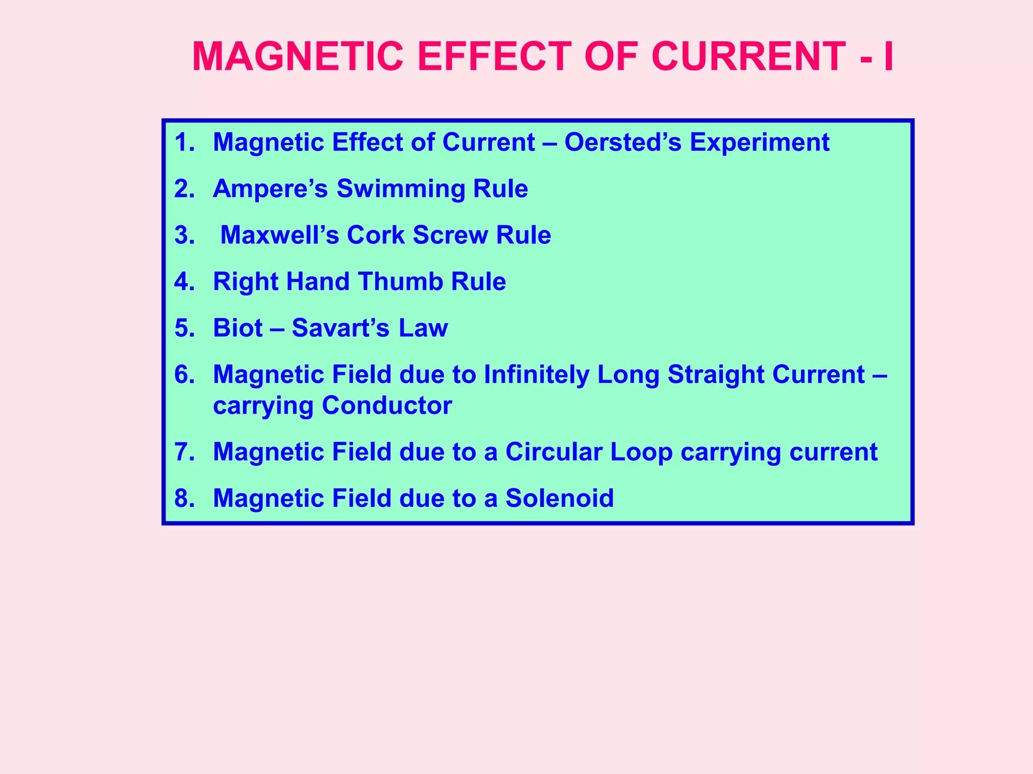 magnetic effect of current class 12th physics ppt | PPT