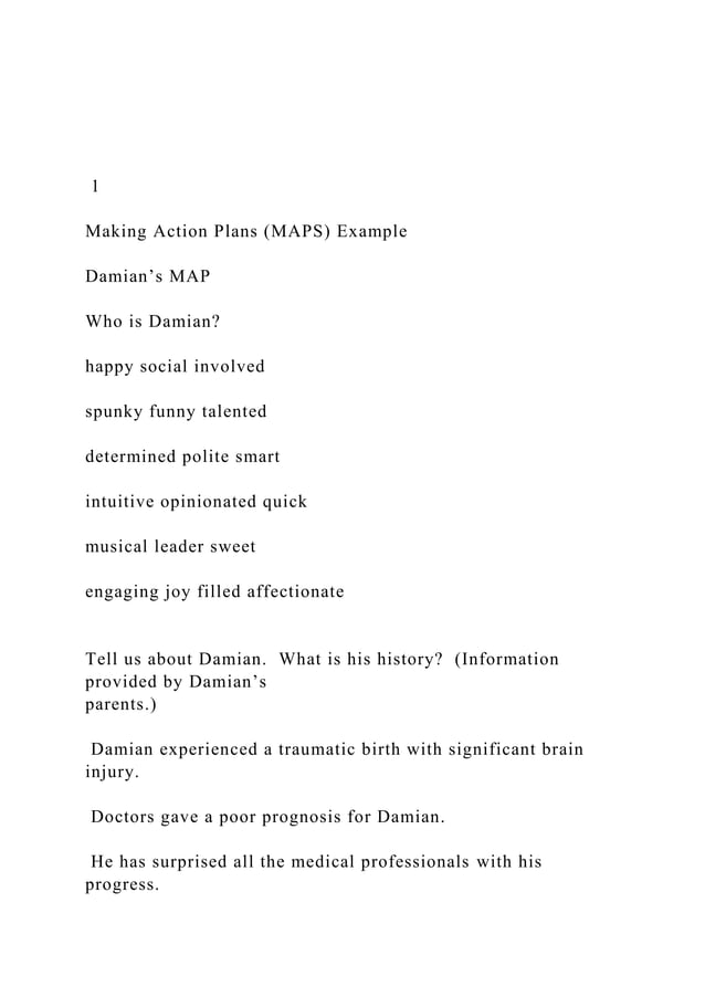 1 Making Action Plans (MAPS) Example Damian’s MAP .docx