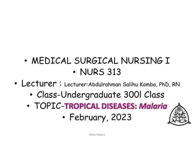 1 Malaria by AS Kombo.pptx presentation on malaria parasite, pathology ...