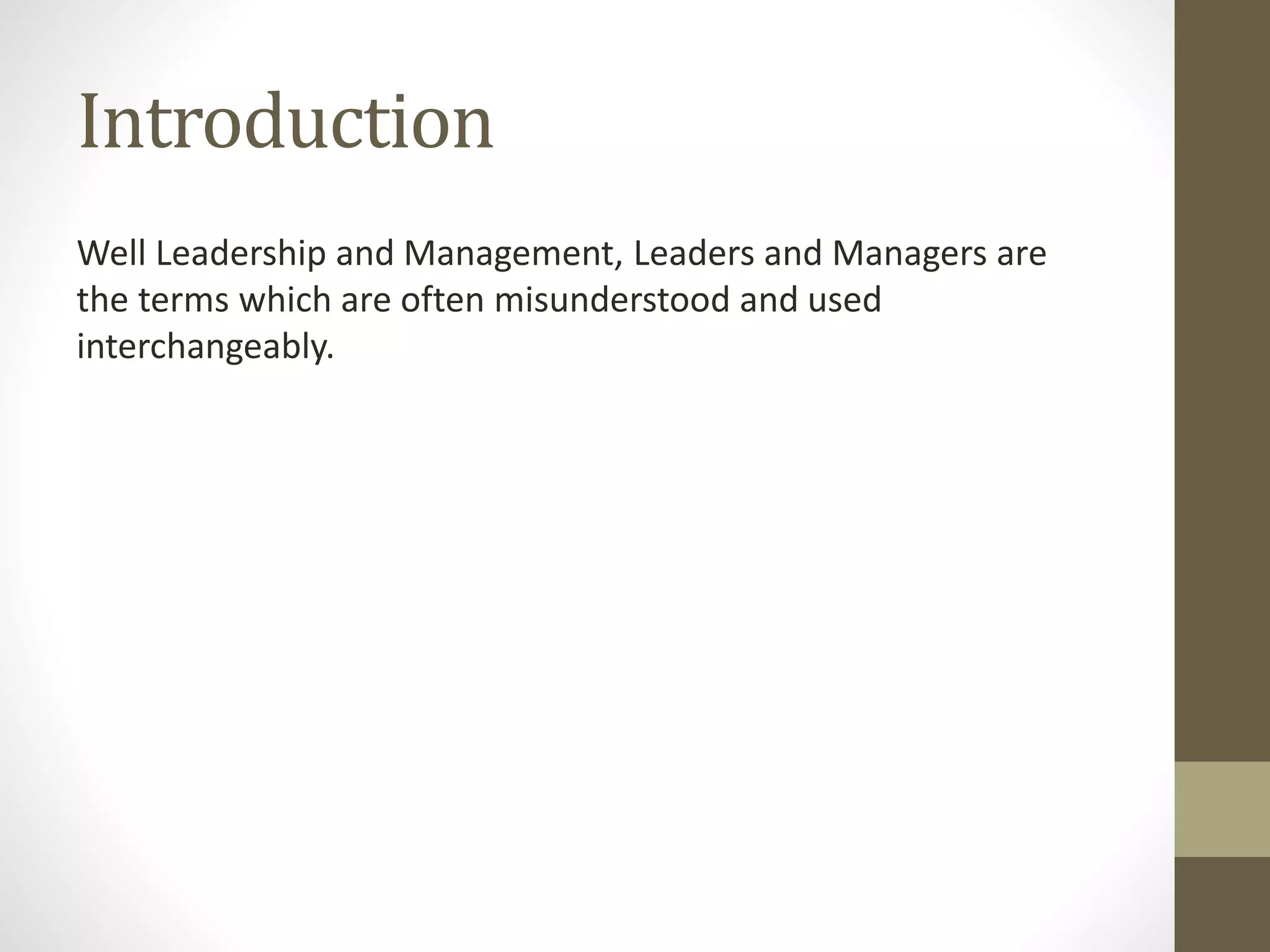 leadership and management introduction | PPTX