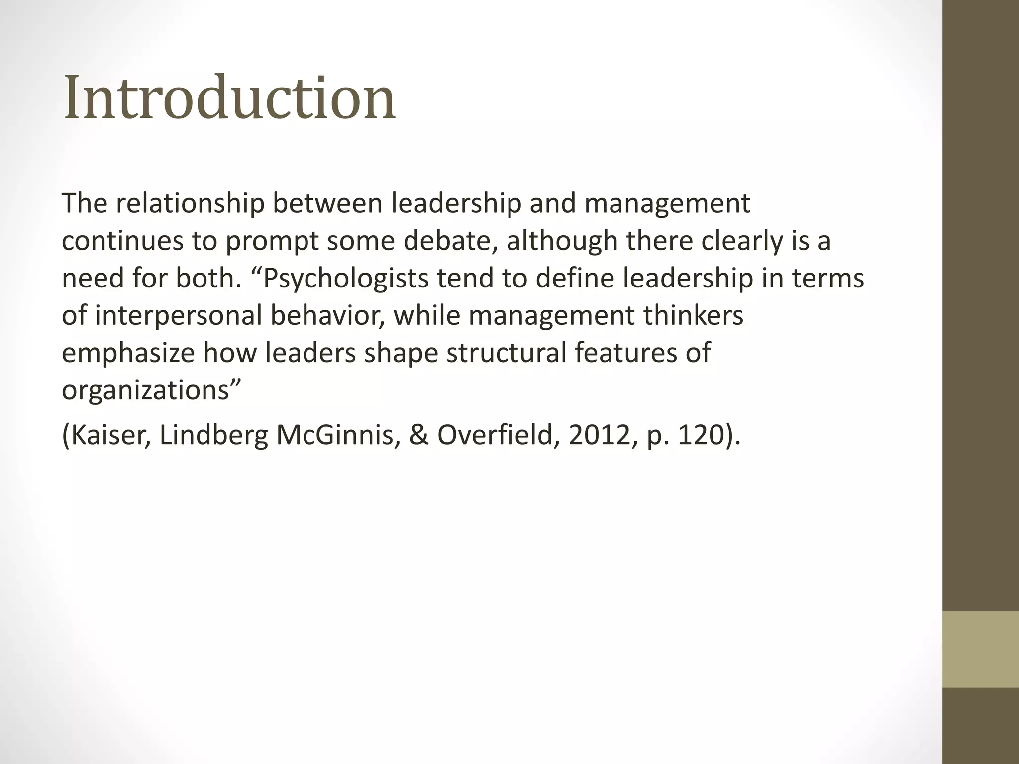 leadership and management introduction | PPTX