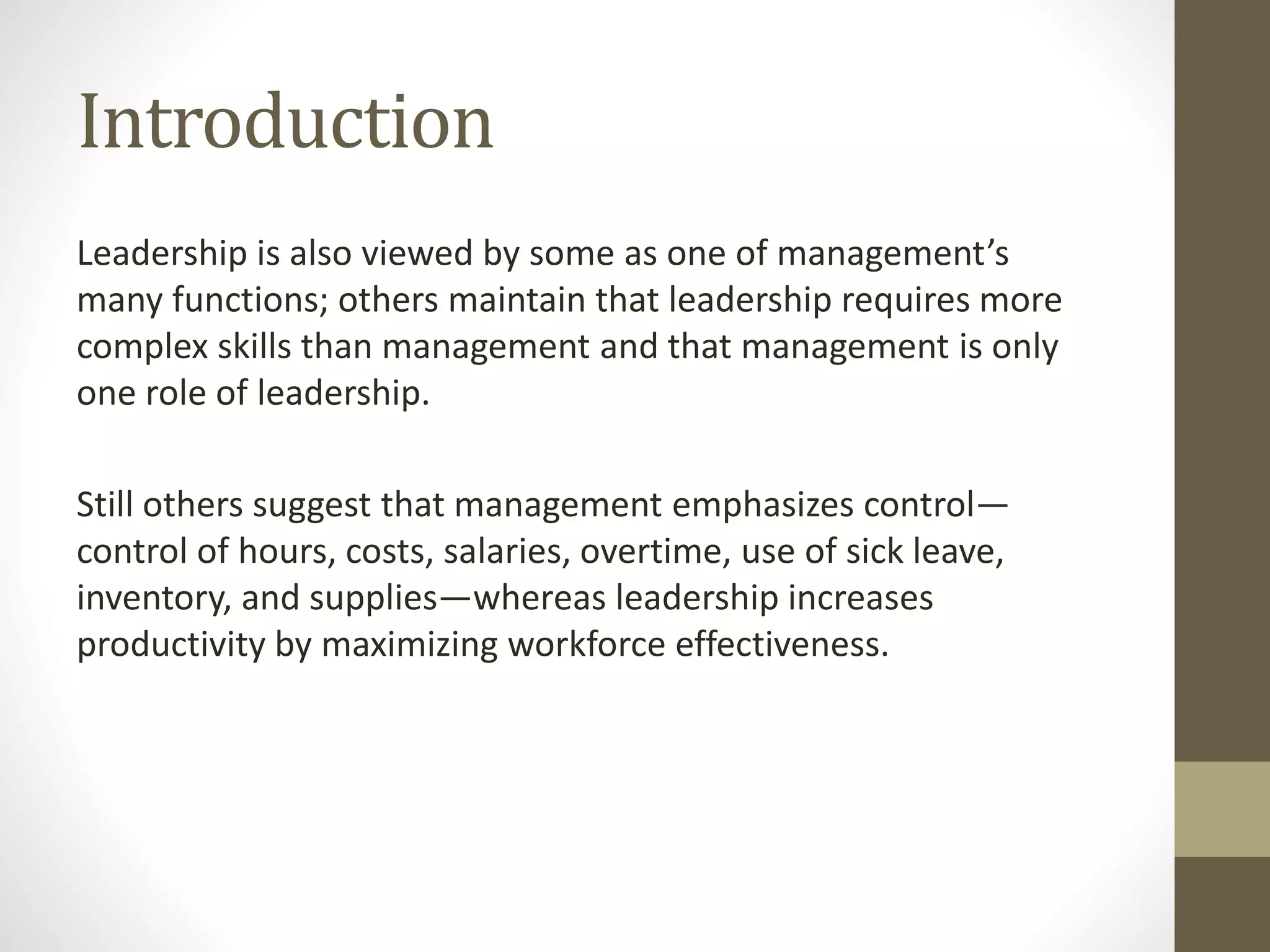 leadership and management introduction | PPTX