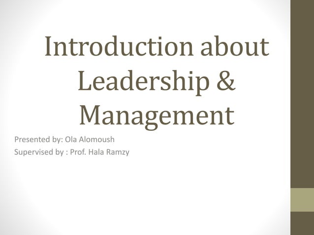 leadership and management introduction | PPTX