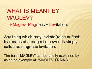 MAGLEV PPT | PPTX