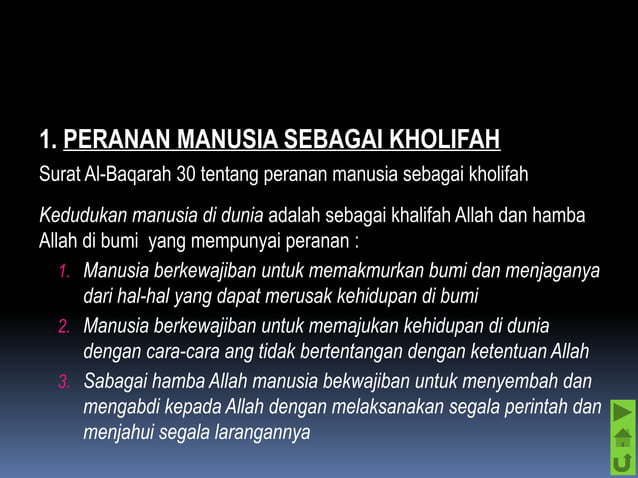 Materi Al-Islam Kelas X_ Manusia sbg Khalifah | PPT
