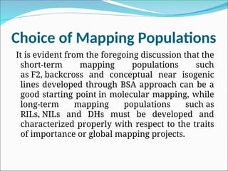 mapping population and types in molecular breeding | PPT