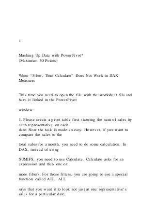 1 Mashing Up Data with PowerPivot (Maximum 50 Points) | PDF