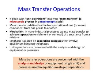 1_Mass Transfer Operations introductional slides | PDF