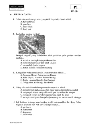 master soal ips paket I | PDF