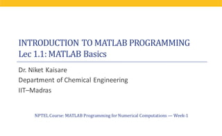 1 matlab basics | PPT