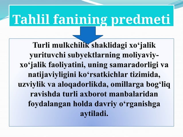 1Mavzu Iqtisodiy tahlil mavzusi yuzasidan | PPTX