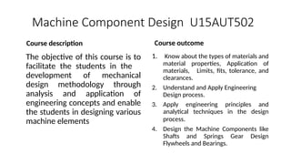 introduction to machine component design | PPTX