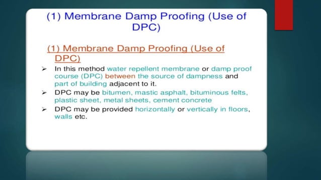 Damp Proofing Course | PPT