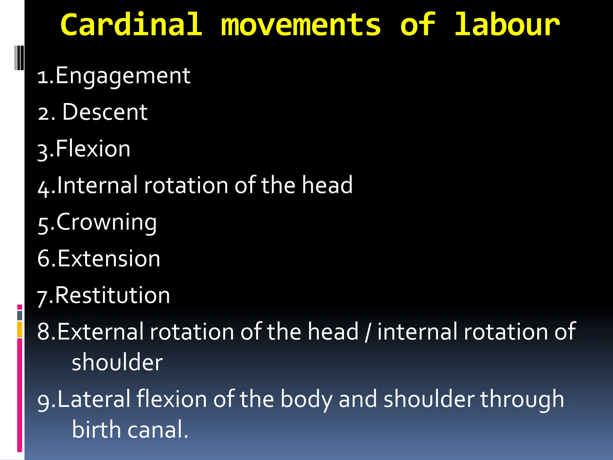 MECHANISM OF LABOUR- OBSTETRICS AND GYNAECOLOGY | PPT