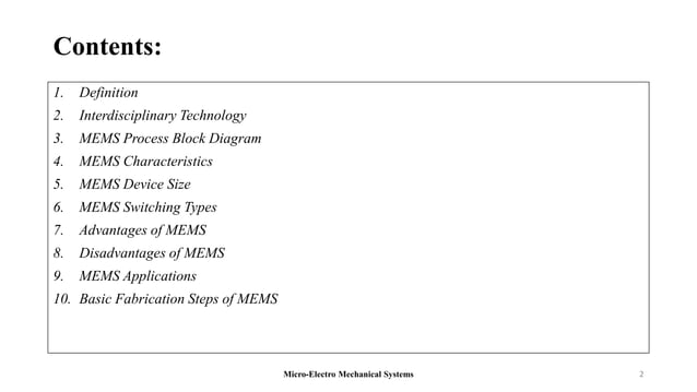 1_MEMS - Introduction.pdf | Physics | Science