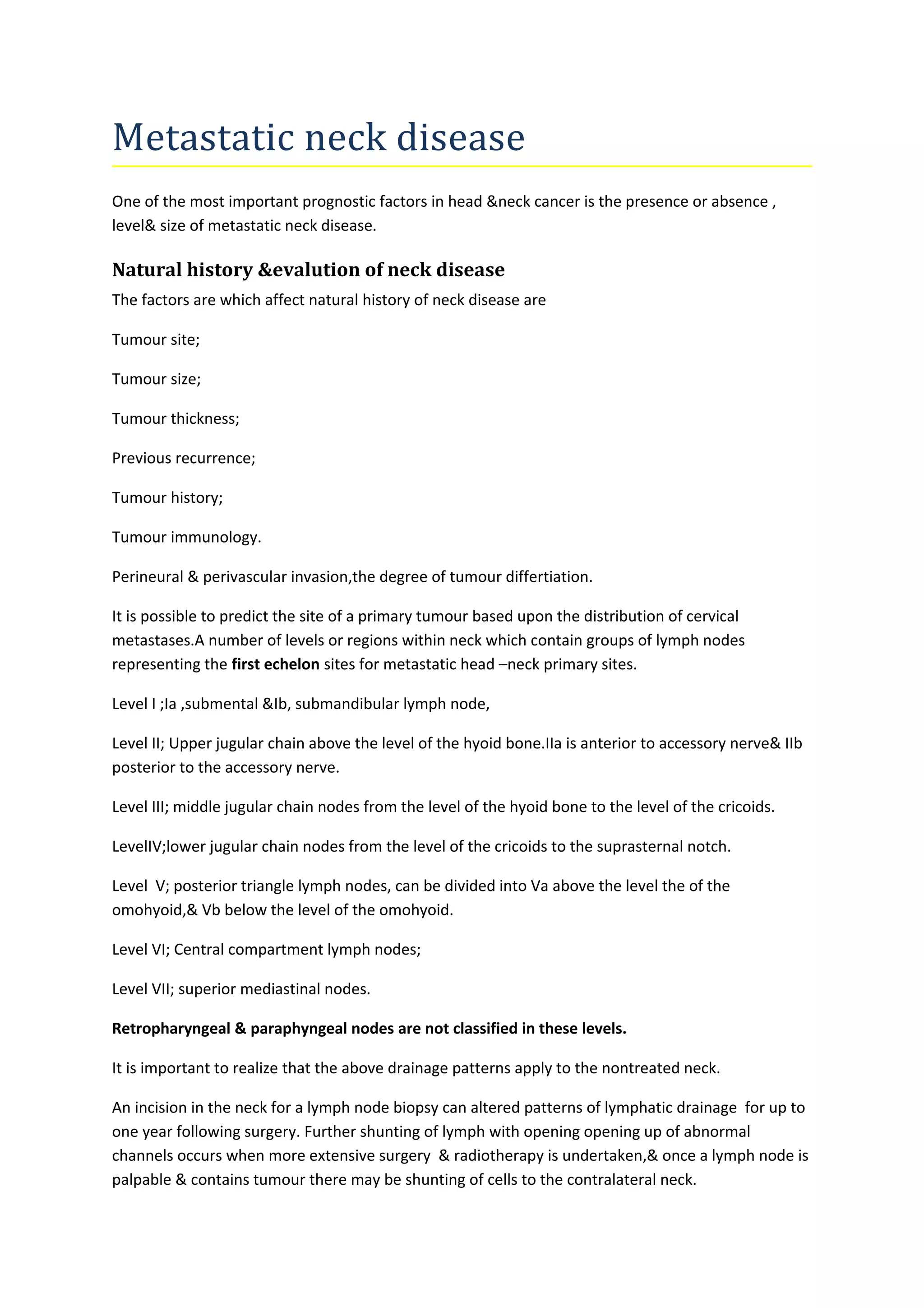 1)metastatic neck disease | DOC