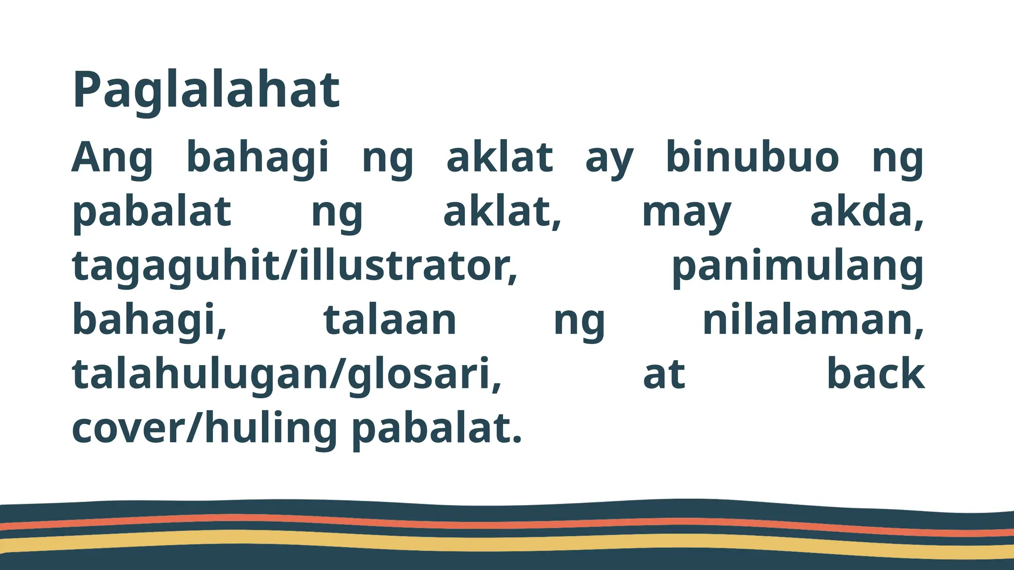 Maga Bahagi ng Aklat sa Asignaturang Filipino | PPTX