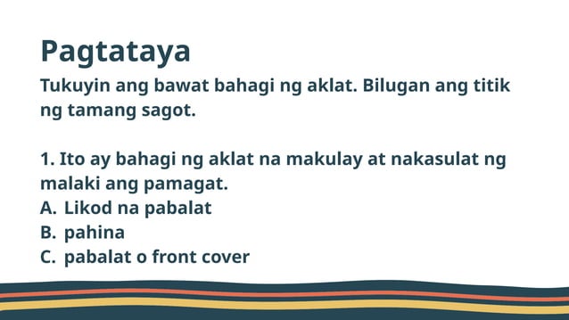 Maga Bahagi ng Aklat sa Asignaturang Filipino | PPTX