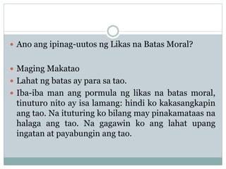 1 mga batas na nakabatay sa batas moral | PPTX
