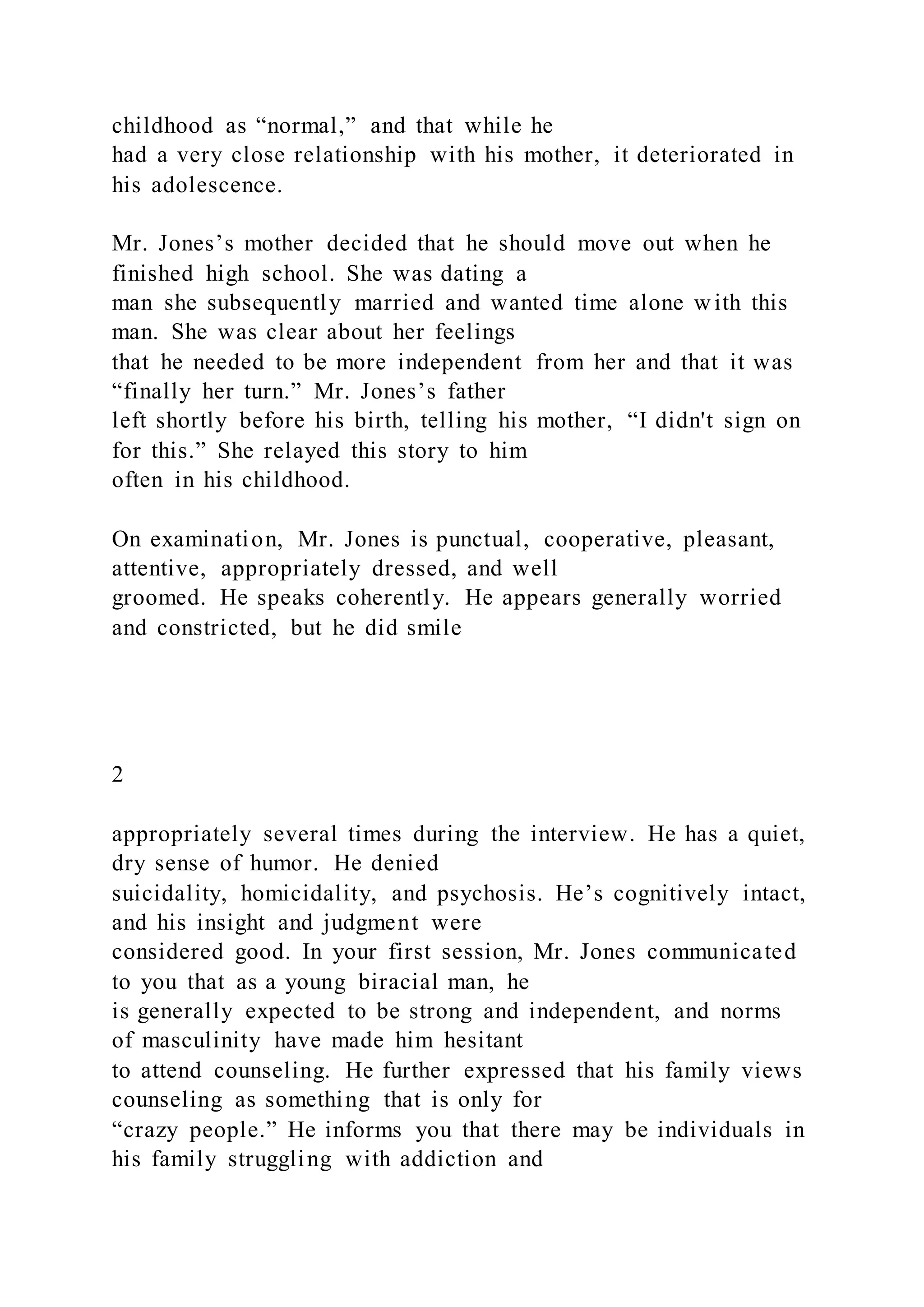 1 MHC 610 Client Case File Charles CJ” Jones You a | DOCX