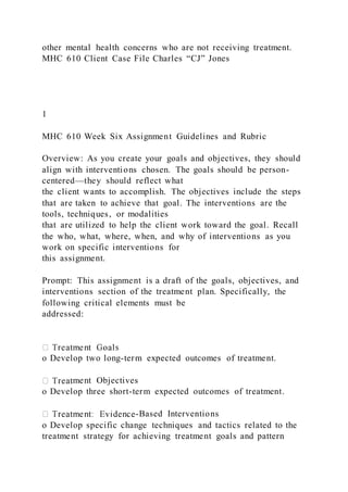 1 MHC 610 Client Case File Charles CJ” Jones You a | DOCX