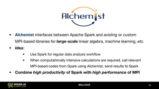 Alchemist: An Apache Spark MPI Interface with Michael Mahoney and Kai ...
