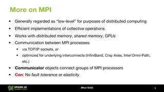 Alchemist: An Apache Spark MPI Interface with Michael Mahoney and Kai ...