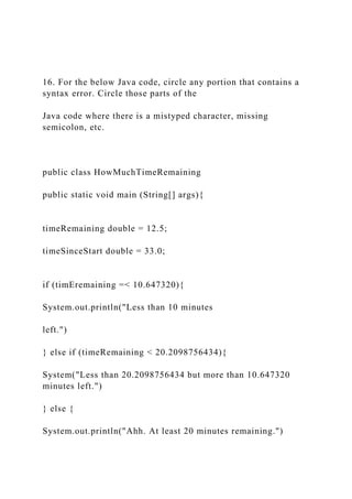 1 Midterm Preview Time allotted 50 minutes CS 11.docx