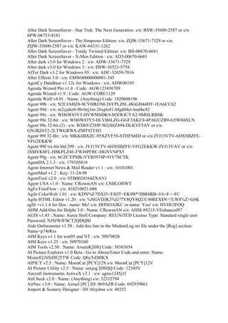 1 million serial numbers of different softwares | DOC